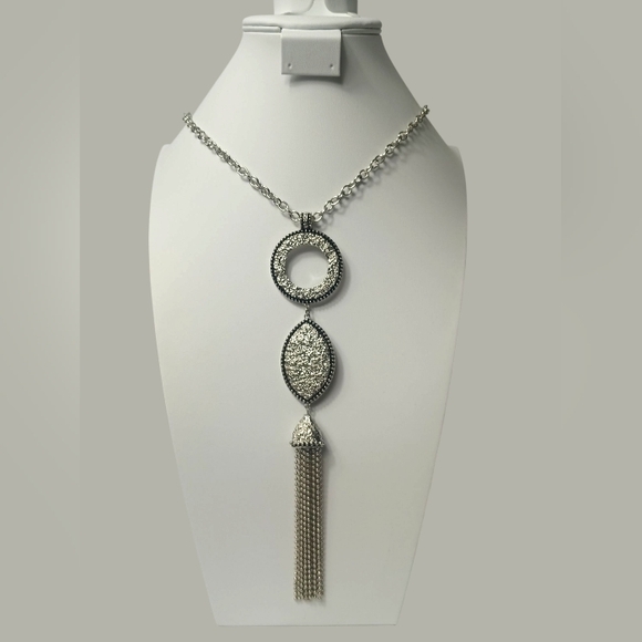 Erica Lyons | Jewelry | Erica Lyons Silver Tone Long Tassel Necklace ...